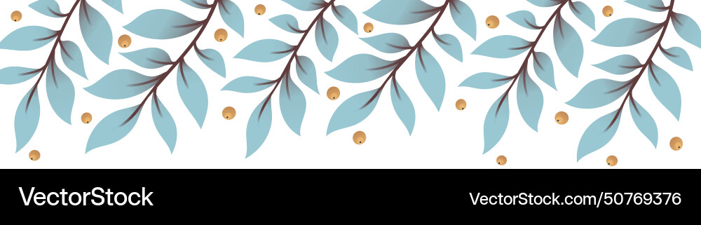 Floral border decorative foliage branch botanical Vector Image