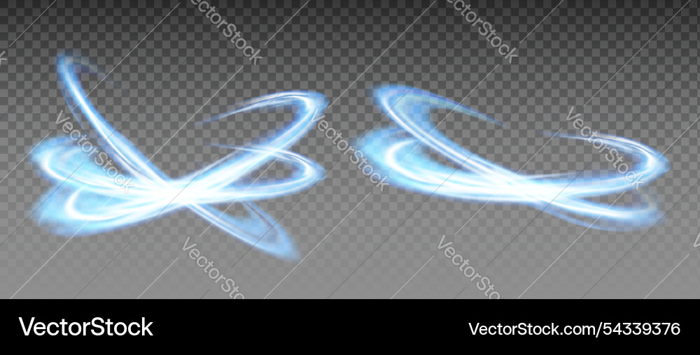 Glowing neon light lines rotate in a ring Vector Image