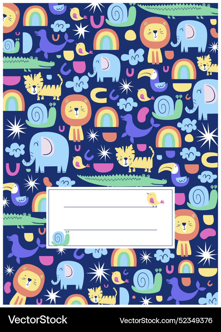 Hand drawn notebook cover design Royalty Free Vector Image