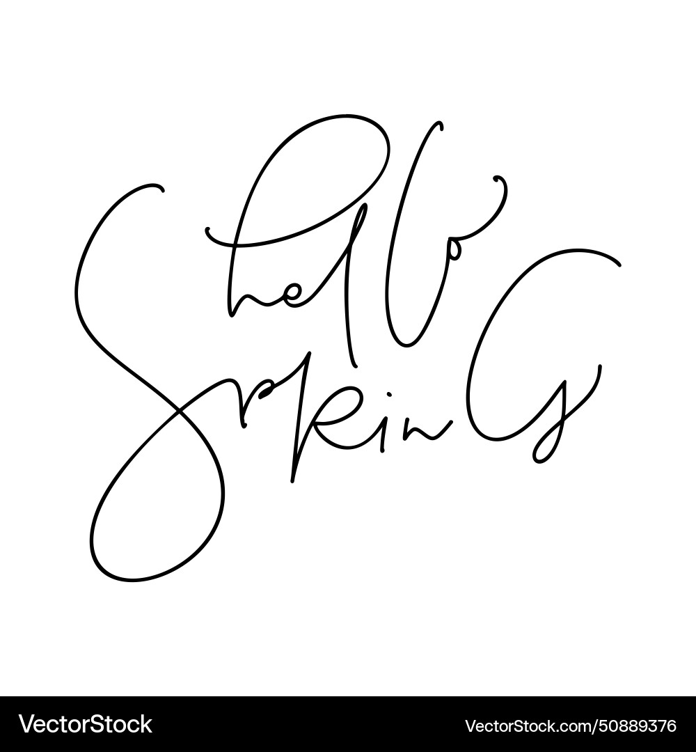 Hand drawn text lettering hello spring Royalty Free Vector
