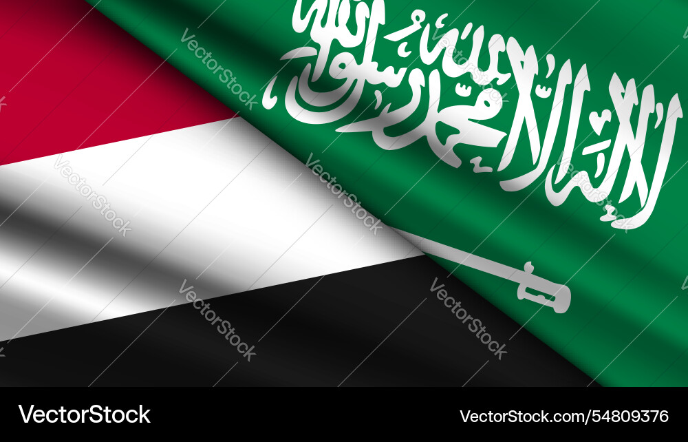 High quality background with two flags of yemen Vector Image