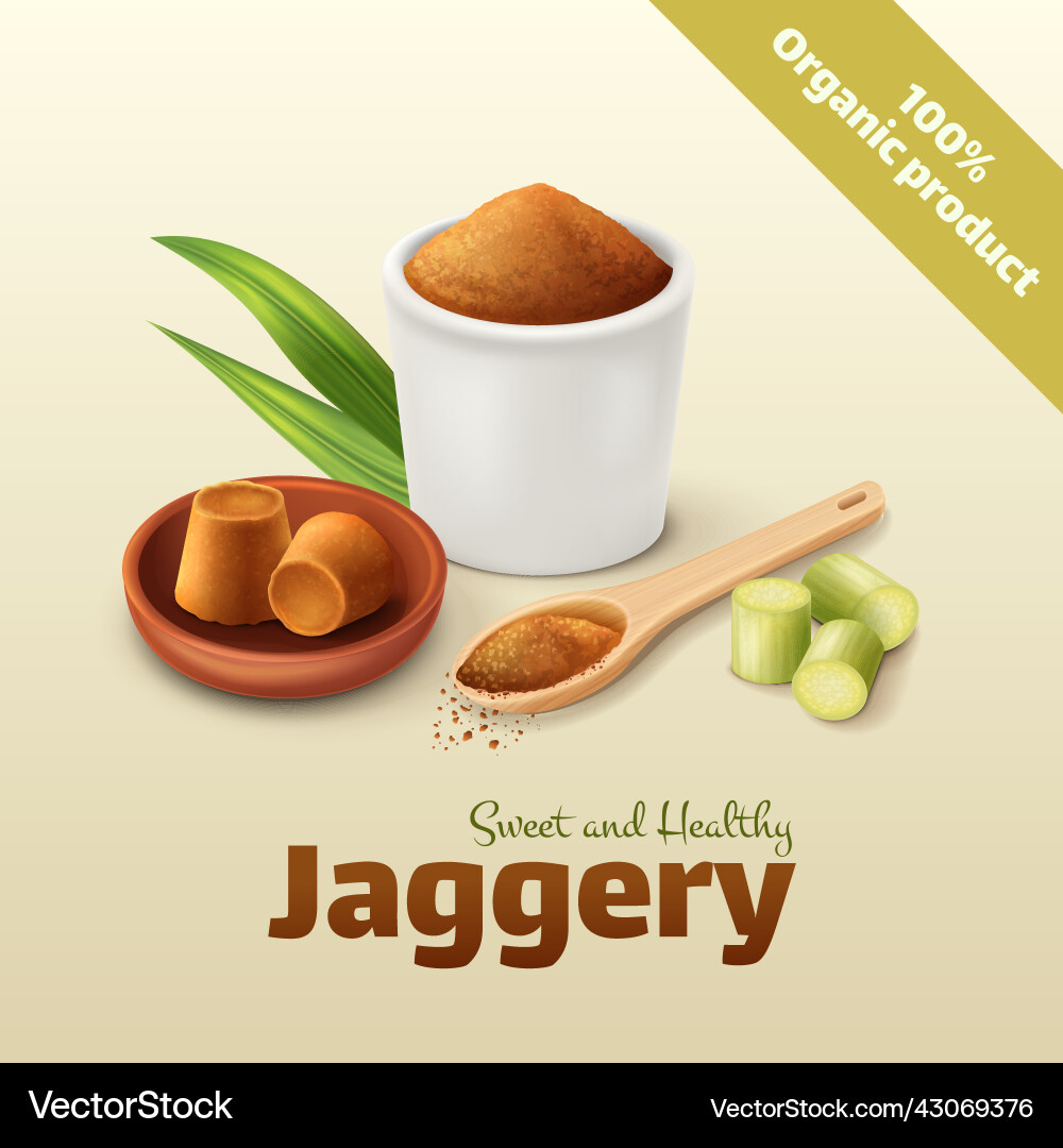 Jaggery Composition - Brown & Blocks Vector Image