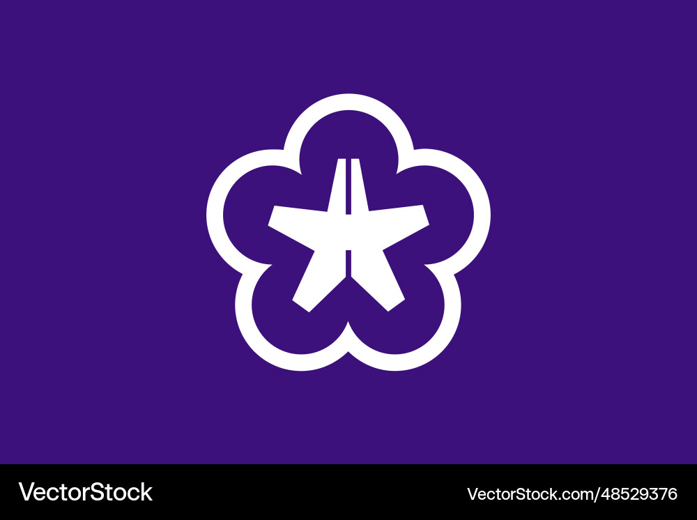 Kitakyushu flag Royalty Free Vector Image - VectorStock