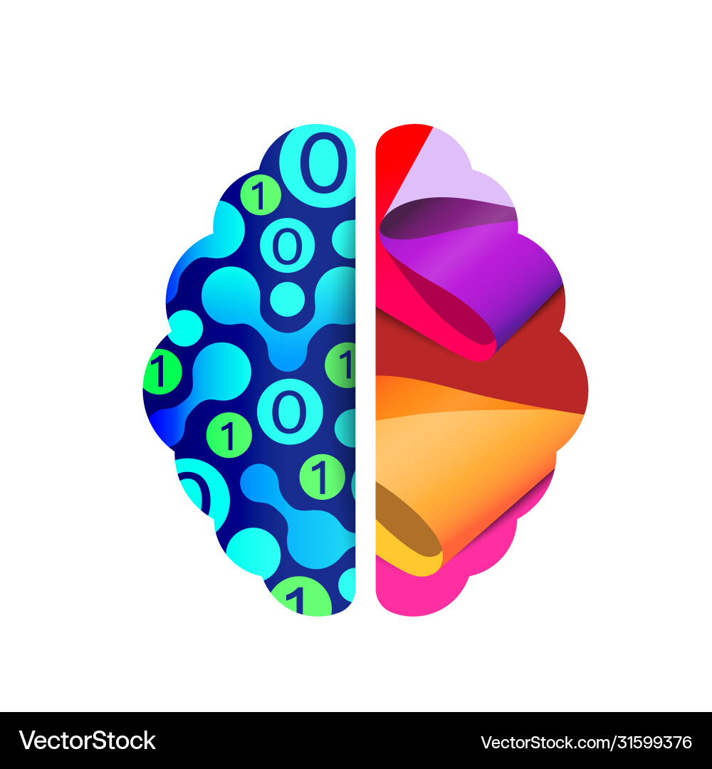 Left and right human brain concept creative part Vector Image