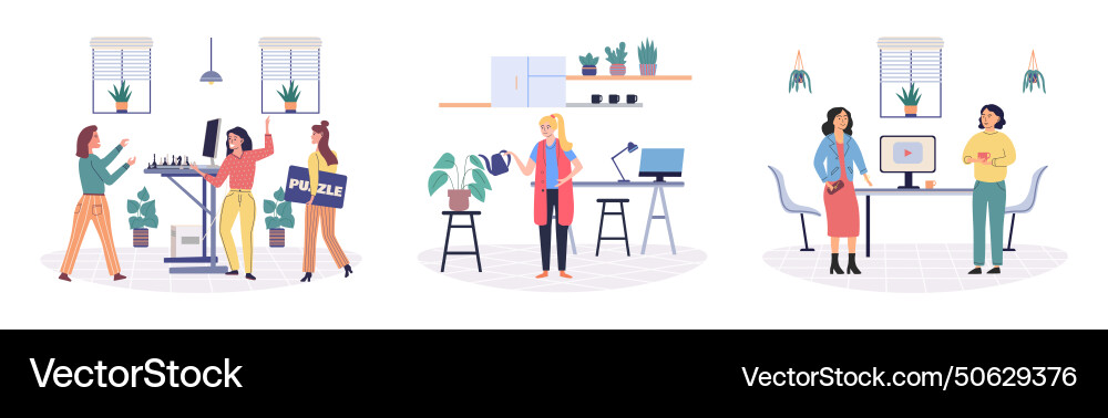 Office leisure finding opportunities Royalty Free Vector Office leisure finding opportunities Royalty Free Vector