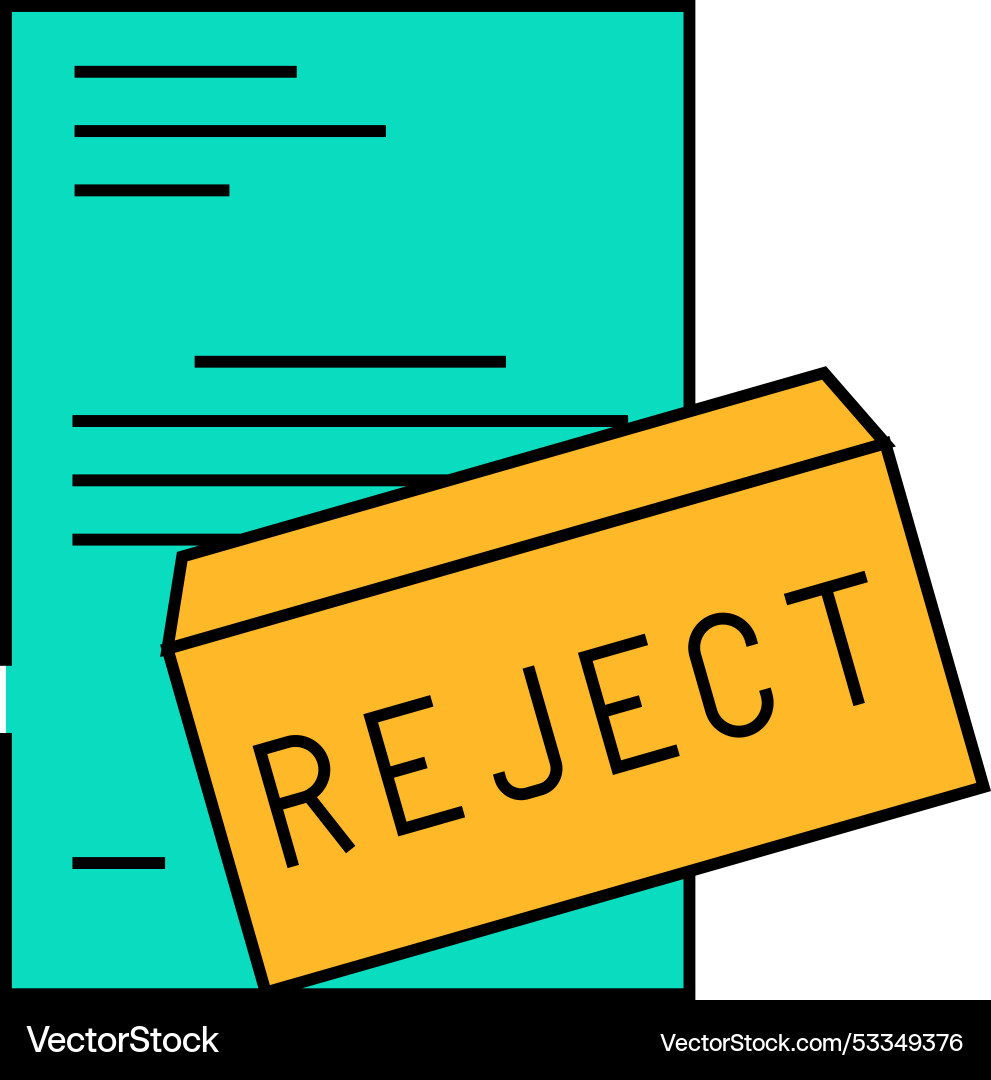 Proposal rejected icon color Royalty Free Vector Image