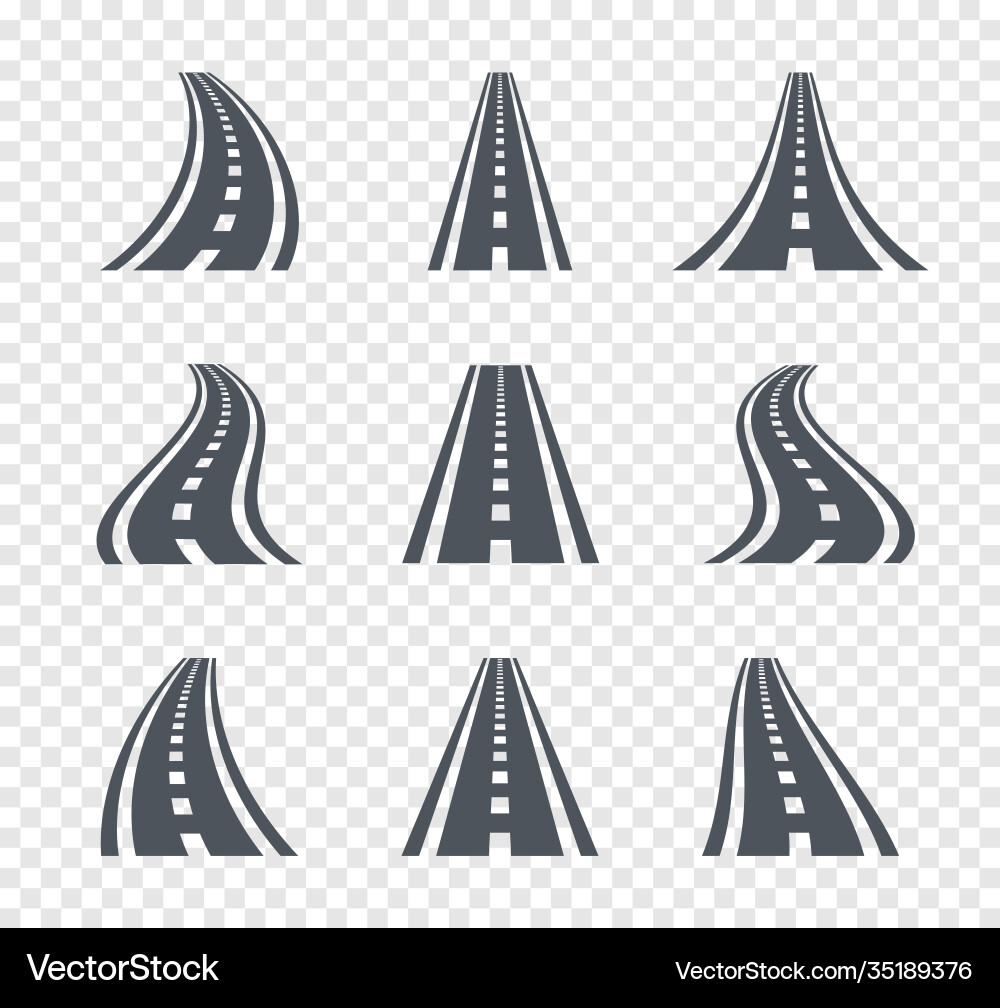 Roadway Symbols & Highway Signs Royalty Free Vector