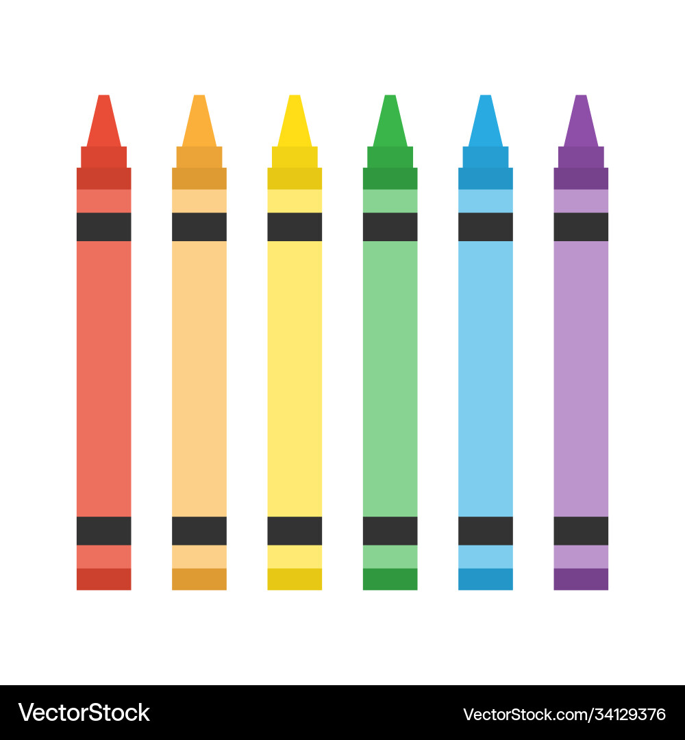 Colour Pencils in a Row Cartoon Vector Images (over 110)