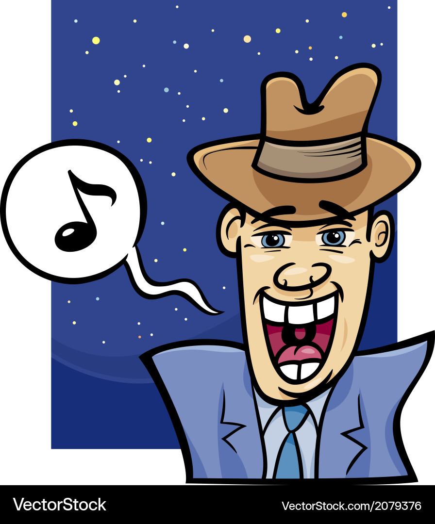 Singing man cartoon Royalty Free Vector Image - VectorStock