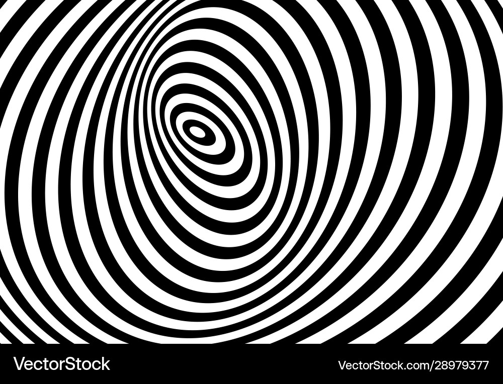 3d twisted circle black and white optical illusion