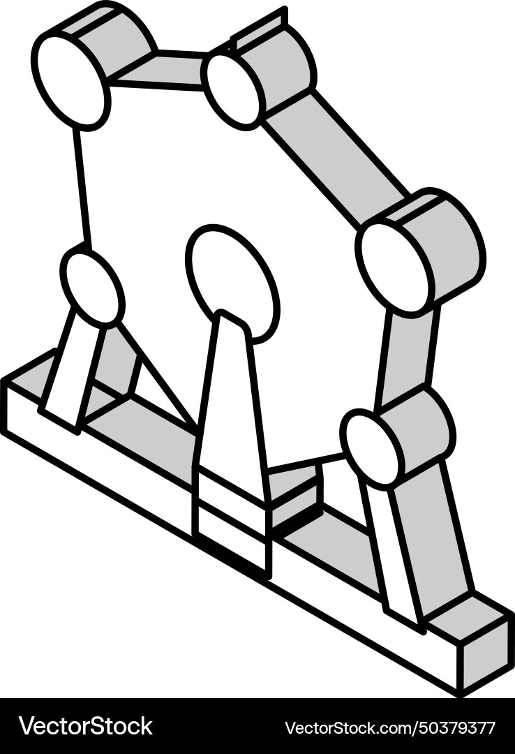 Atomium monument isometric icon Royalty Free Vector Image