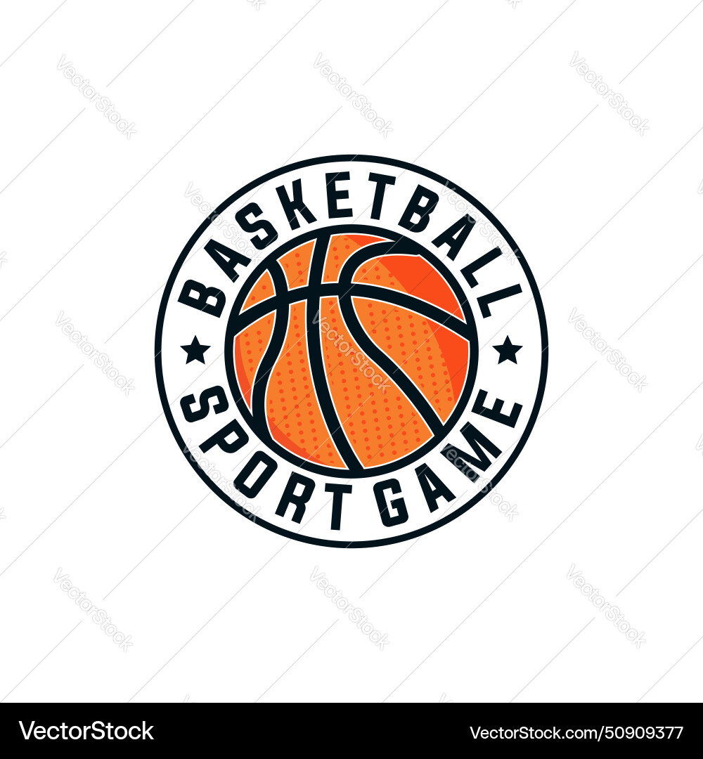 Basketball sport logo Royalty Free Vector Image