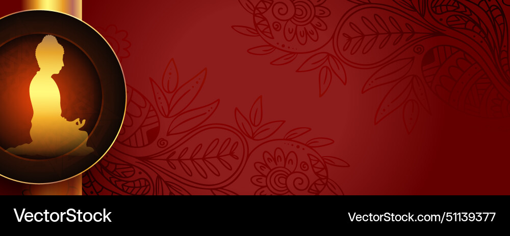 Buddha or guru purnima religious banner with text Vector Image