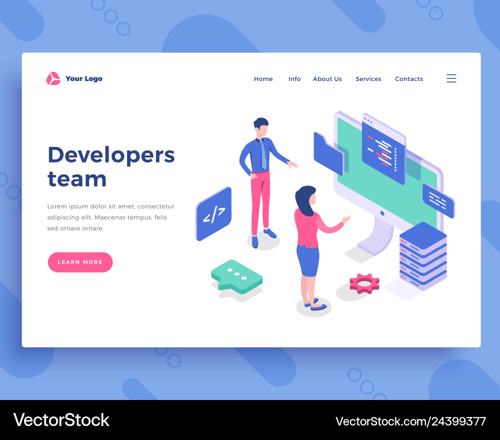 Developers team concept people interact Royalty Free Vector Developers team concept people interact Royalty Free Vector