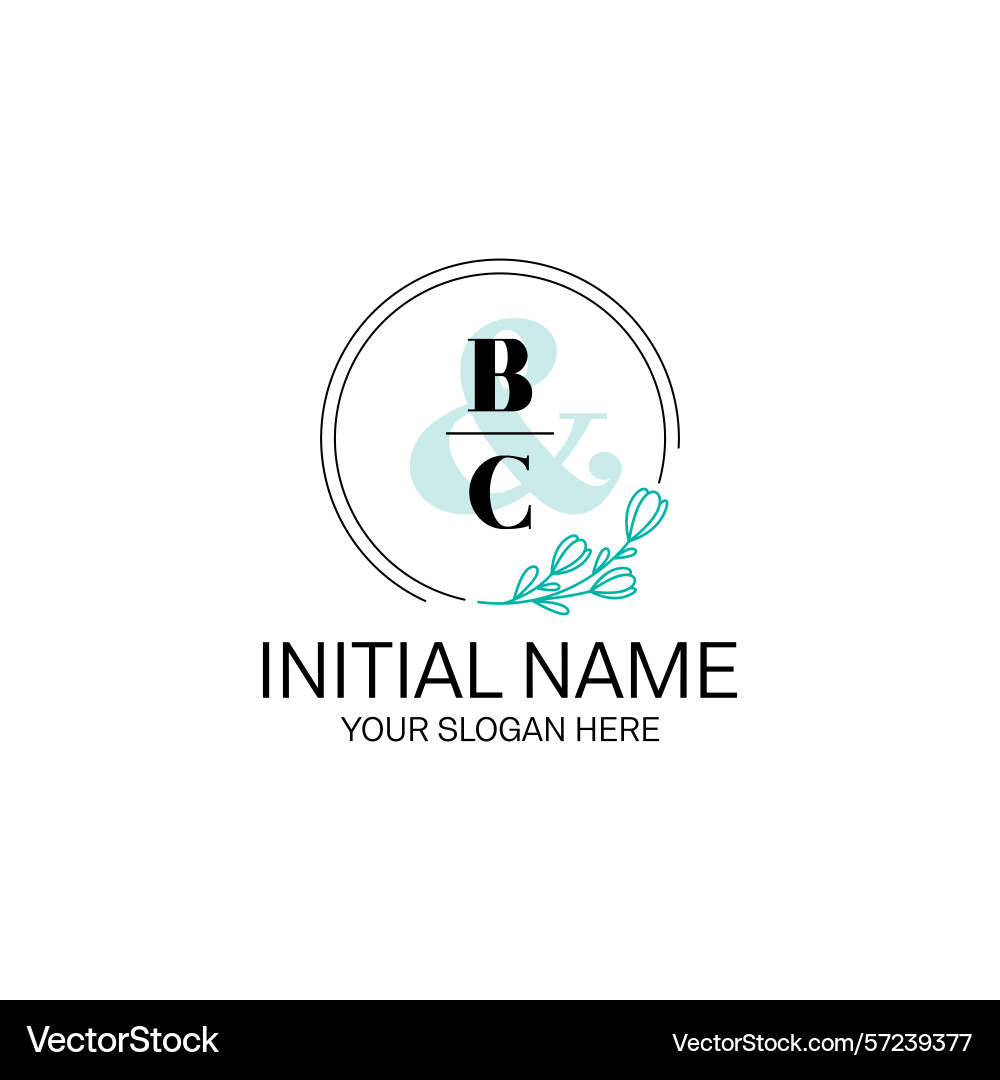 Elegant initial bc letter logos for boutique Vector Image
