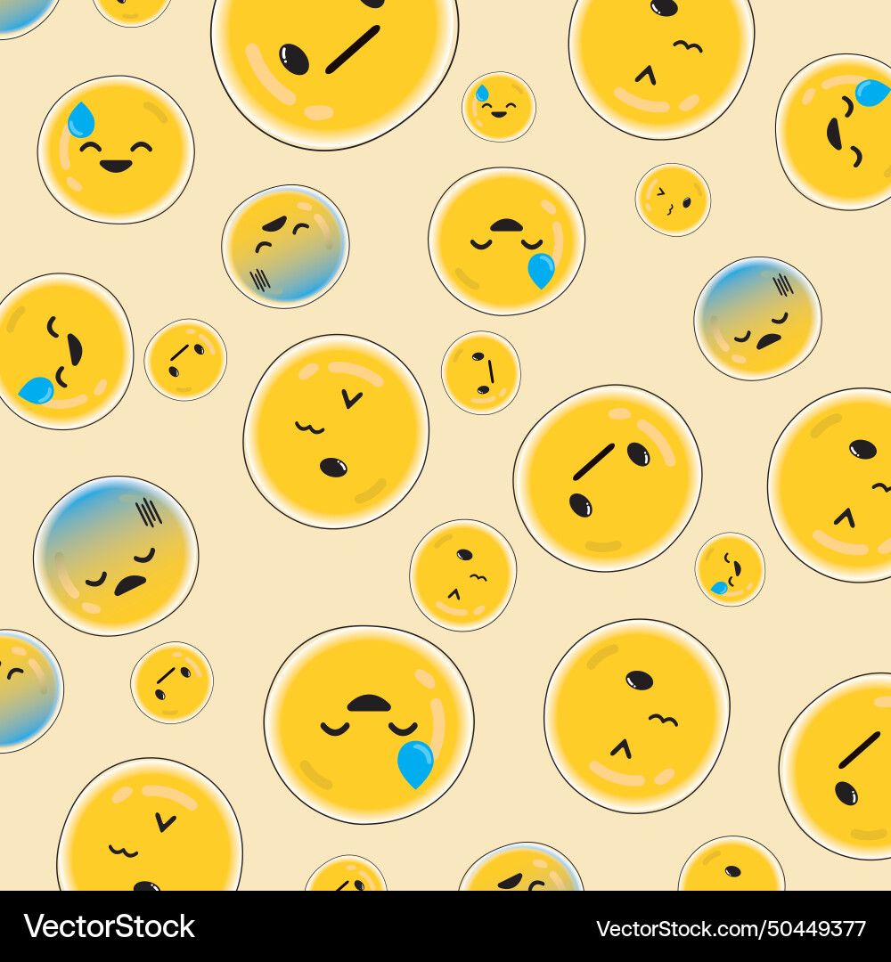 Emoji icons pattern background Royalty Free Vector Image