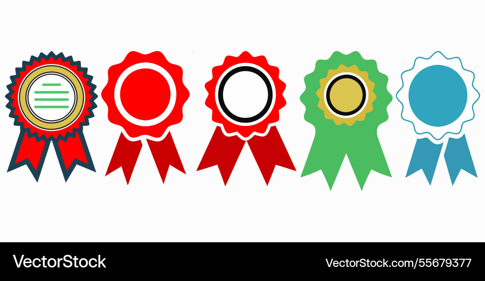 Four award ribbons in different colors Royalty Free Vector