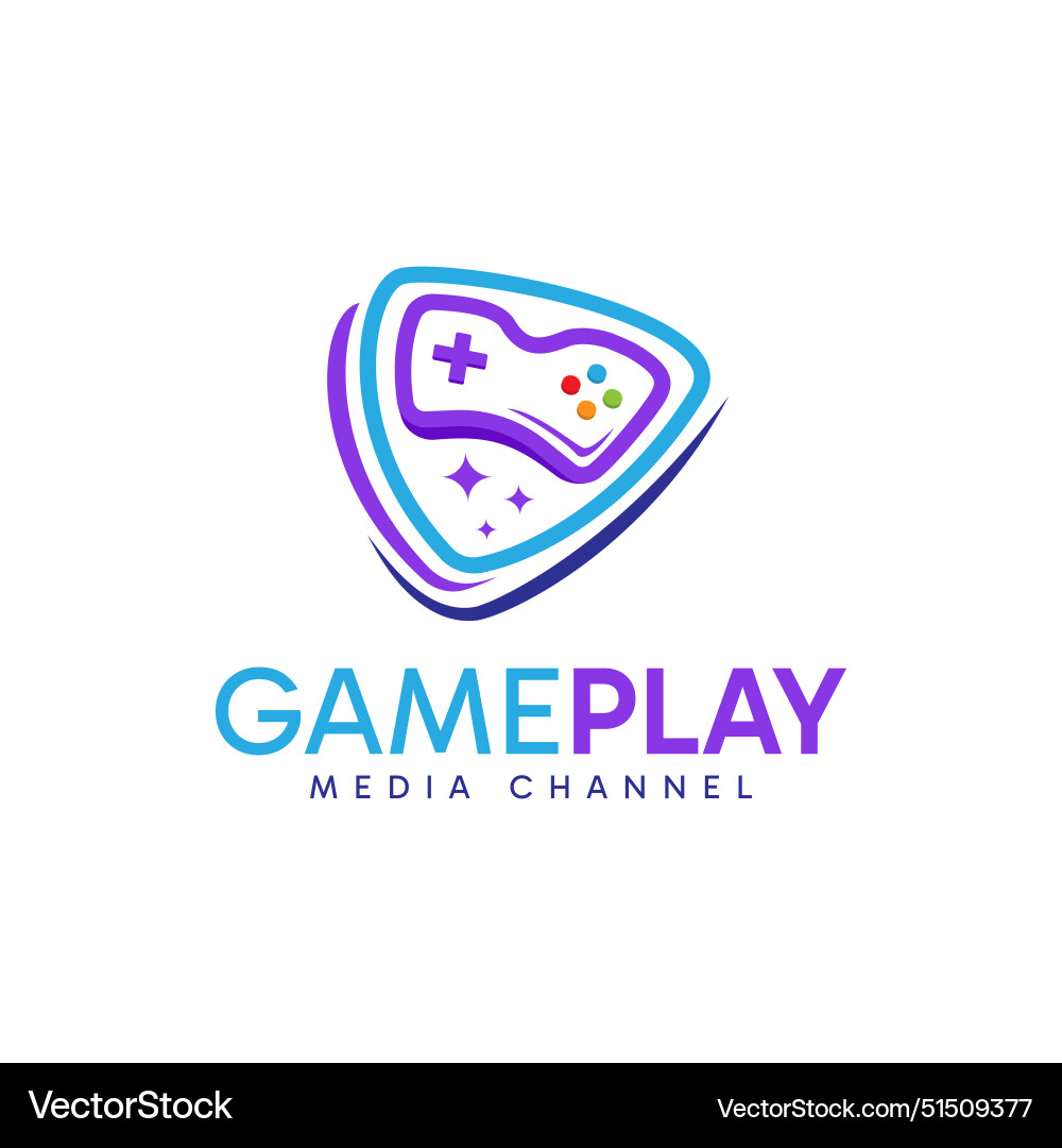Gaming controller and play media symbol Royalty Free Vector