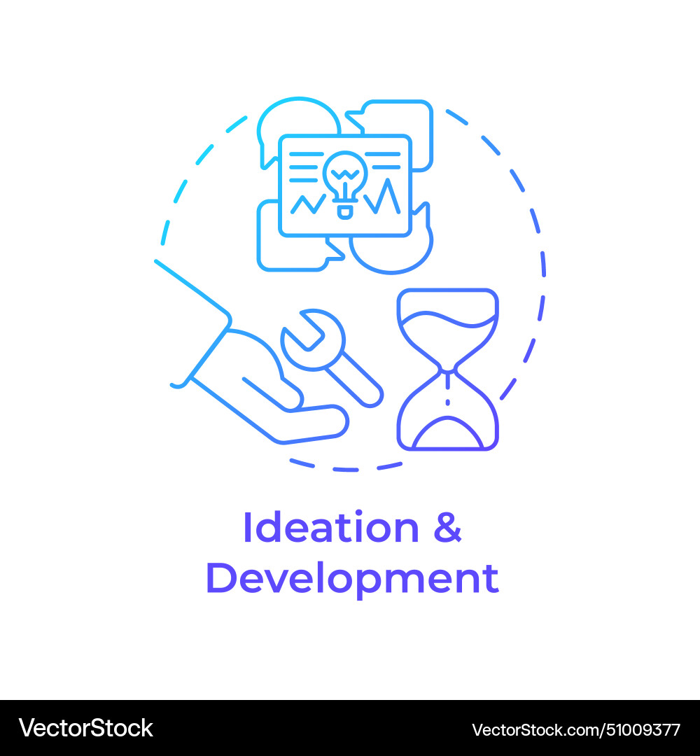 Ideation and development blue gradient concept Vector Image