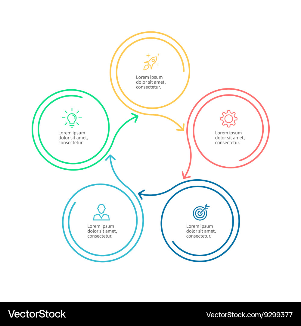Linear infographics minimalistic chart diagram Vector Image