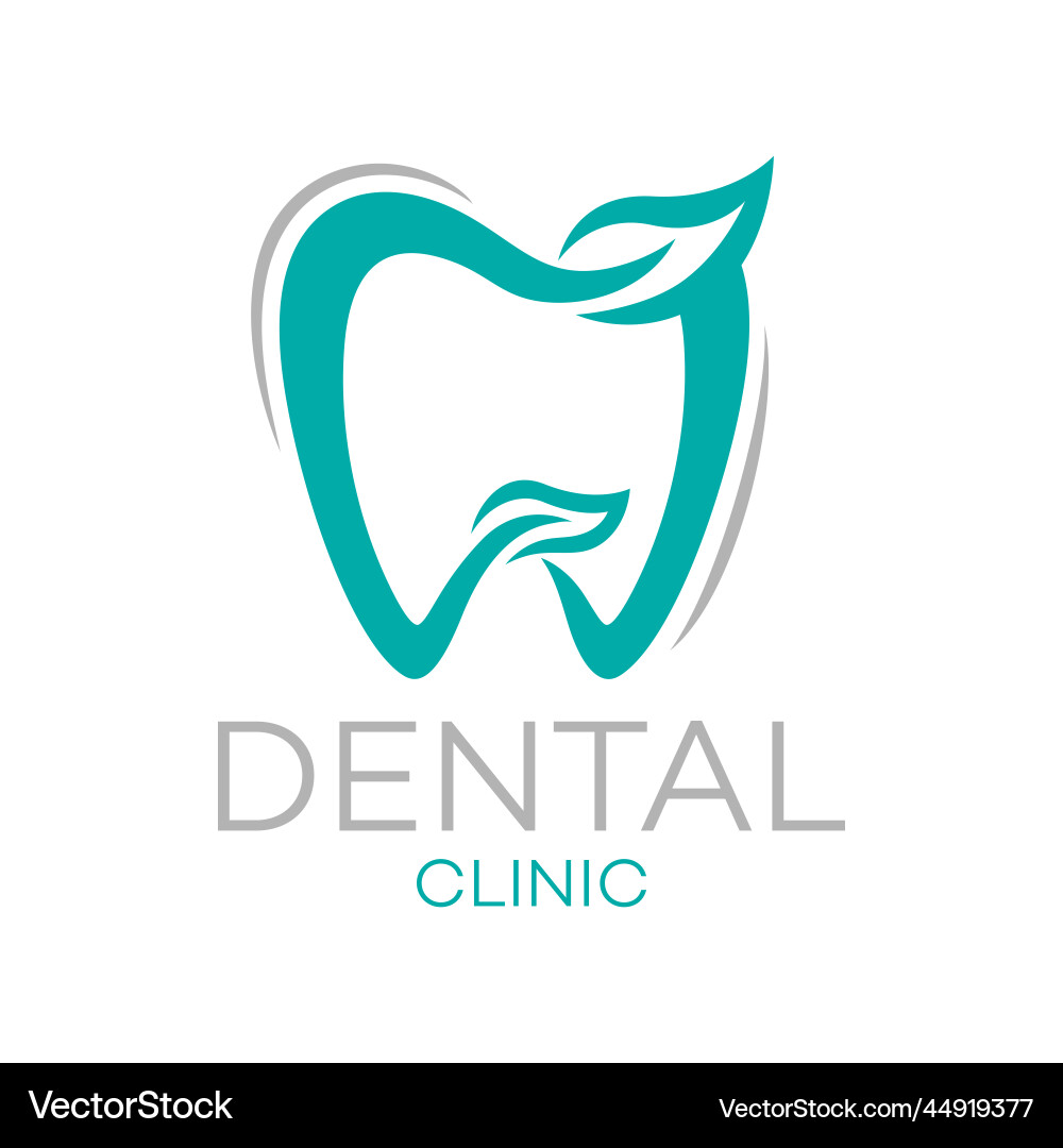 Modern tooth pediatric dentistry logo Royalty Free Vector