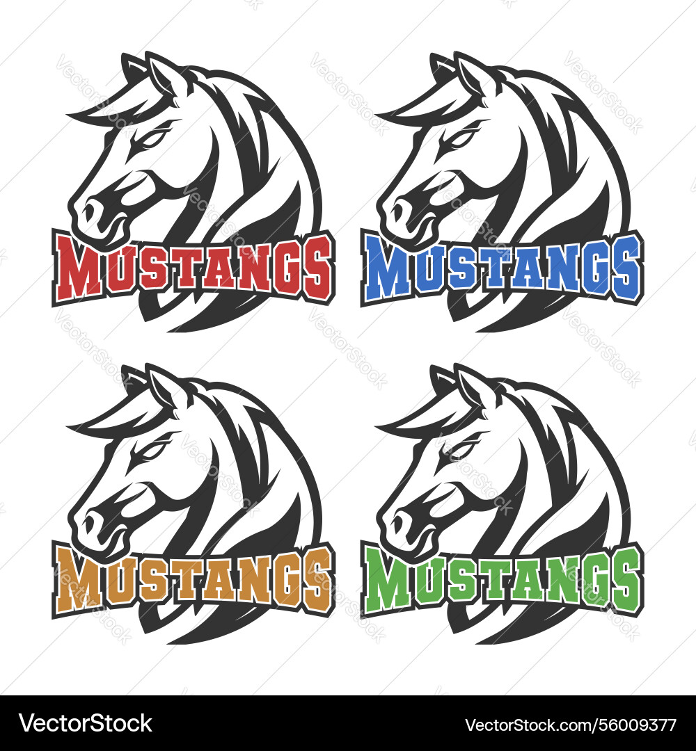 Mustangs clip art design mascot Royalty Free Vector Image