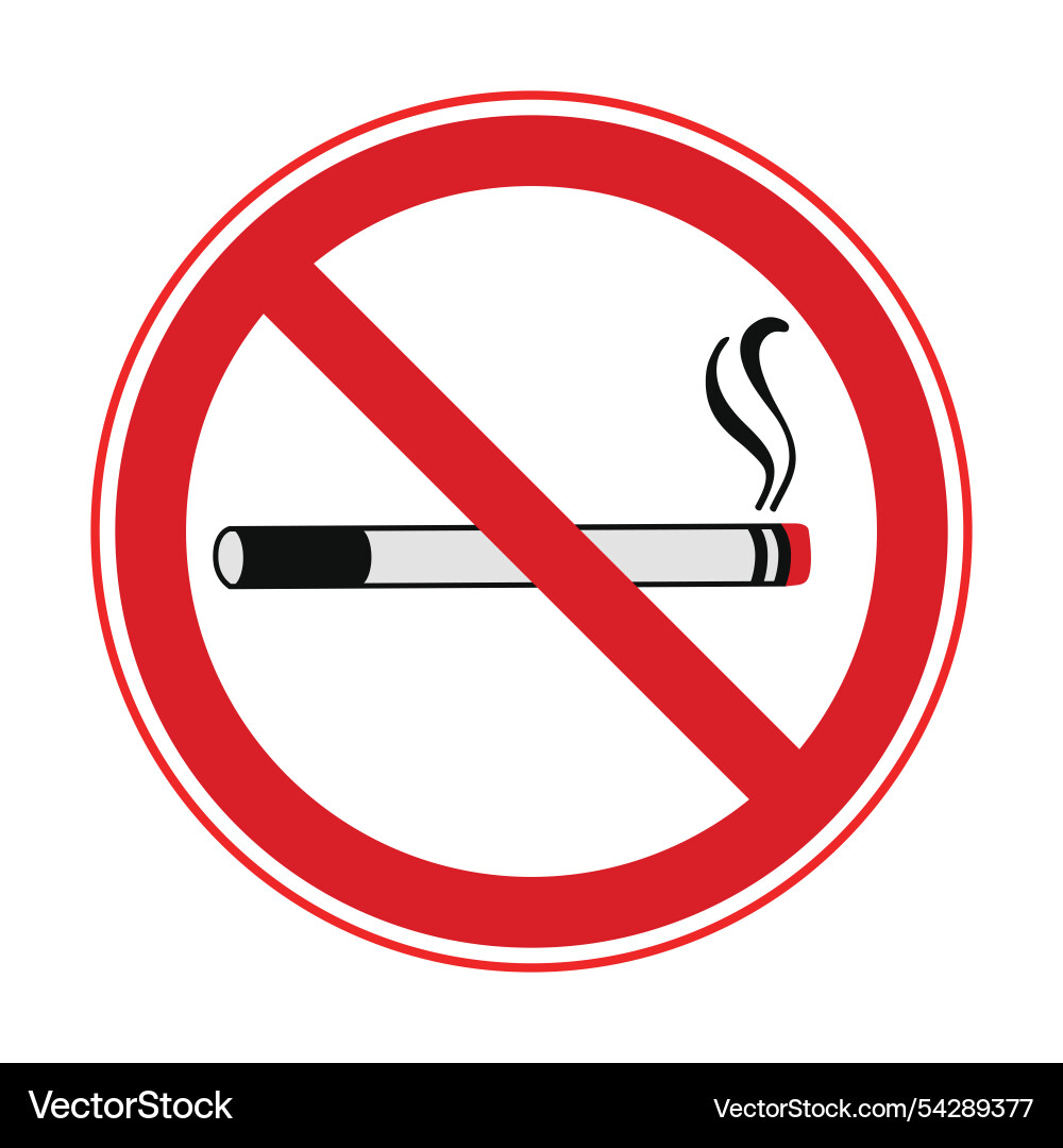 No smoking sign with lettering text Royalty Free Vector