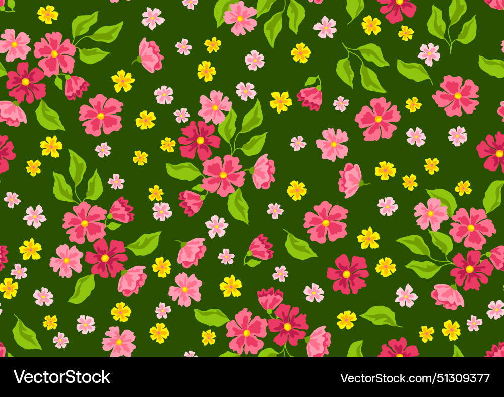Pattern with pretty flowers beautiful decorative Vector Image