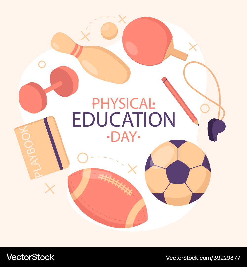 Physical education day Royalty Free Vector Image