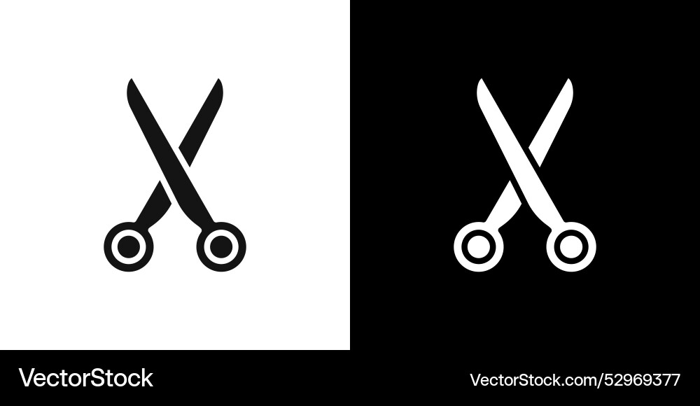 Scissors icon flat fill set collection Royalty Free Vector
