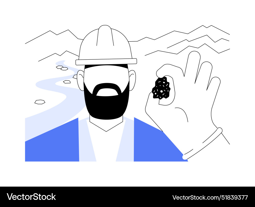 Silver mining abstract concept Royalty Free Vector Image