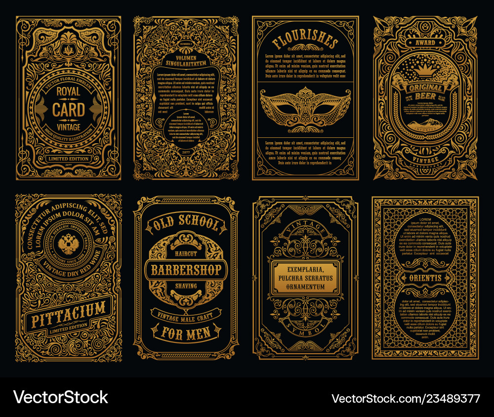 Vintage set retro cards template greeting card Vector Image