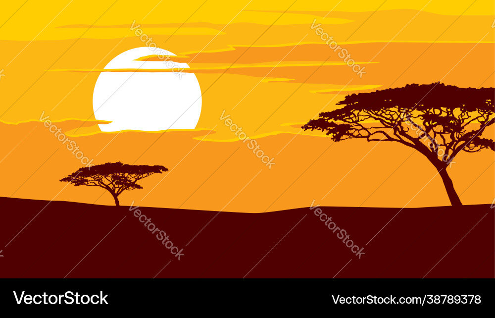African landscape Royalty Free Vector Image - VectorStock