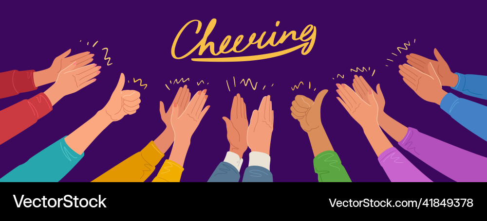 Applause cheering concept crowd cheers and clap Vector Image