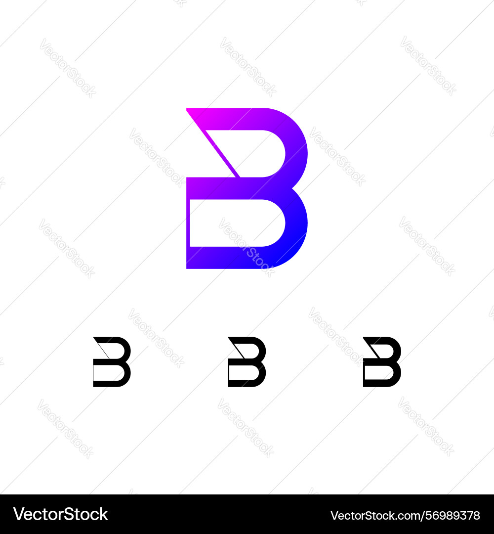 Art letter b set for your logo abstract design Vector Image