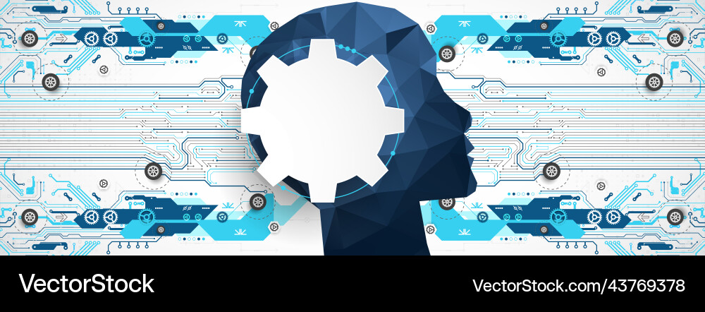 Artificial intelligence ai machine cyber mind Vector Image