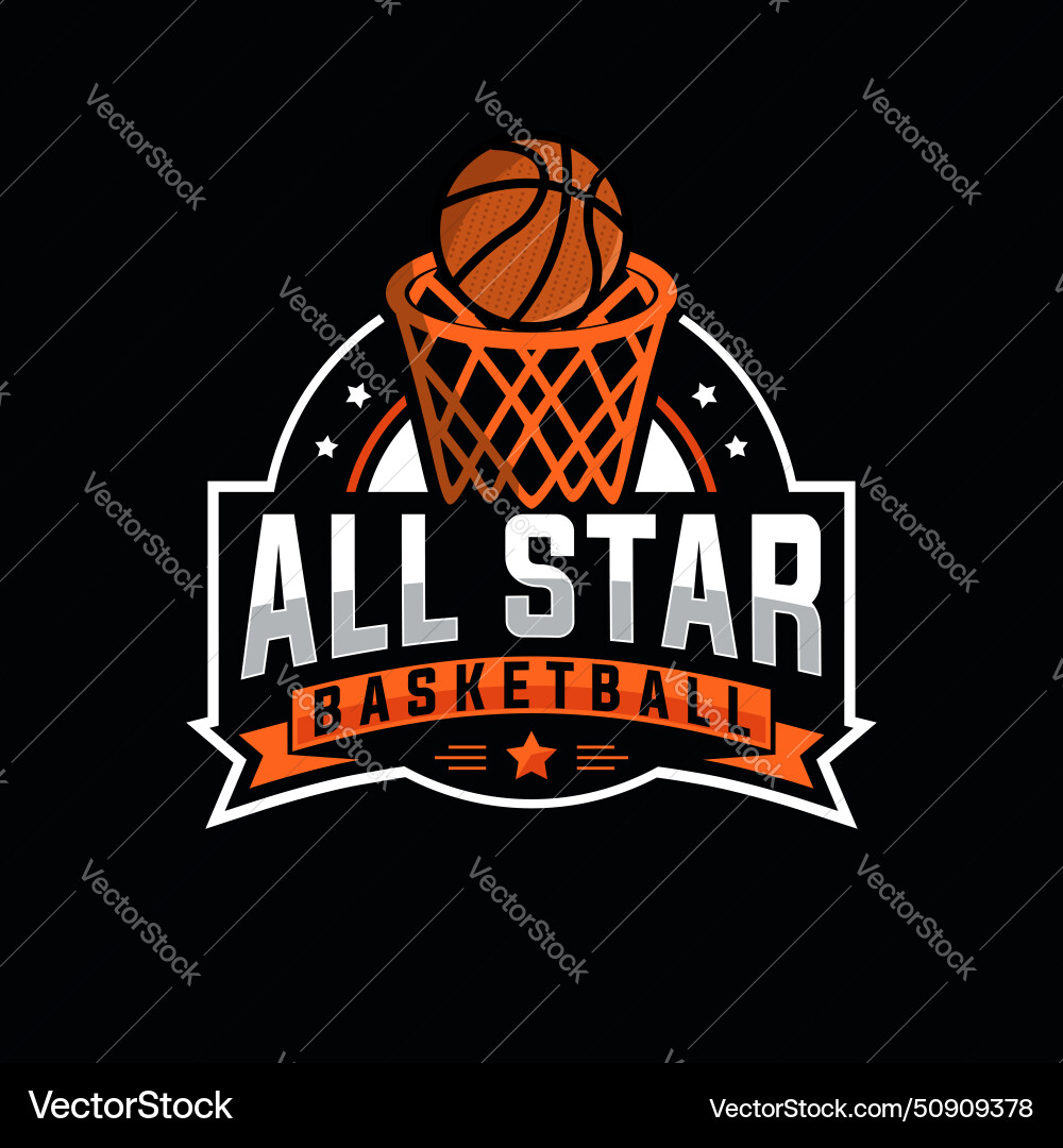 Basketball sport logo Royalty Free Vector Image