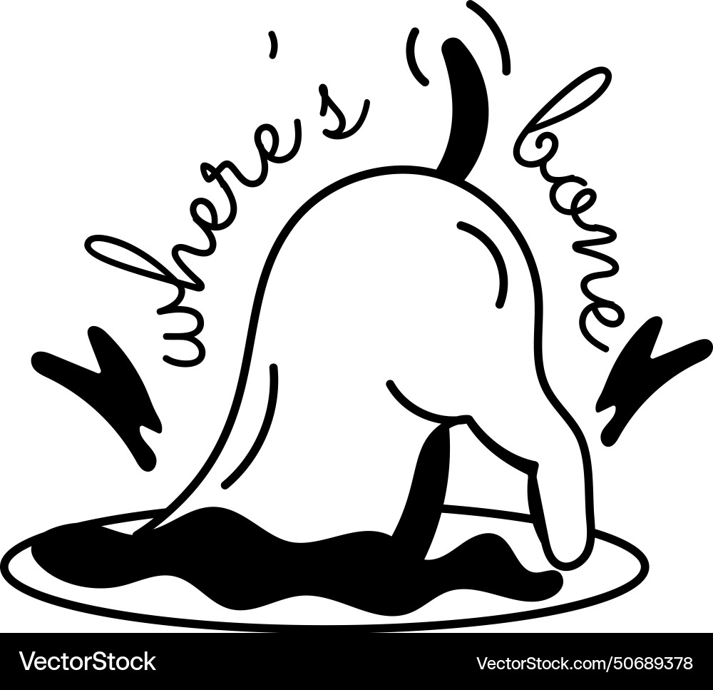 Dog digging Royalty Free Vector Image - VectorStock