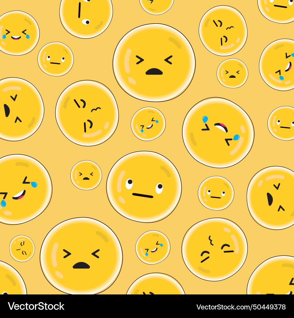 Emoji icons pattern background Royalty Free Vector Image