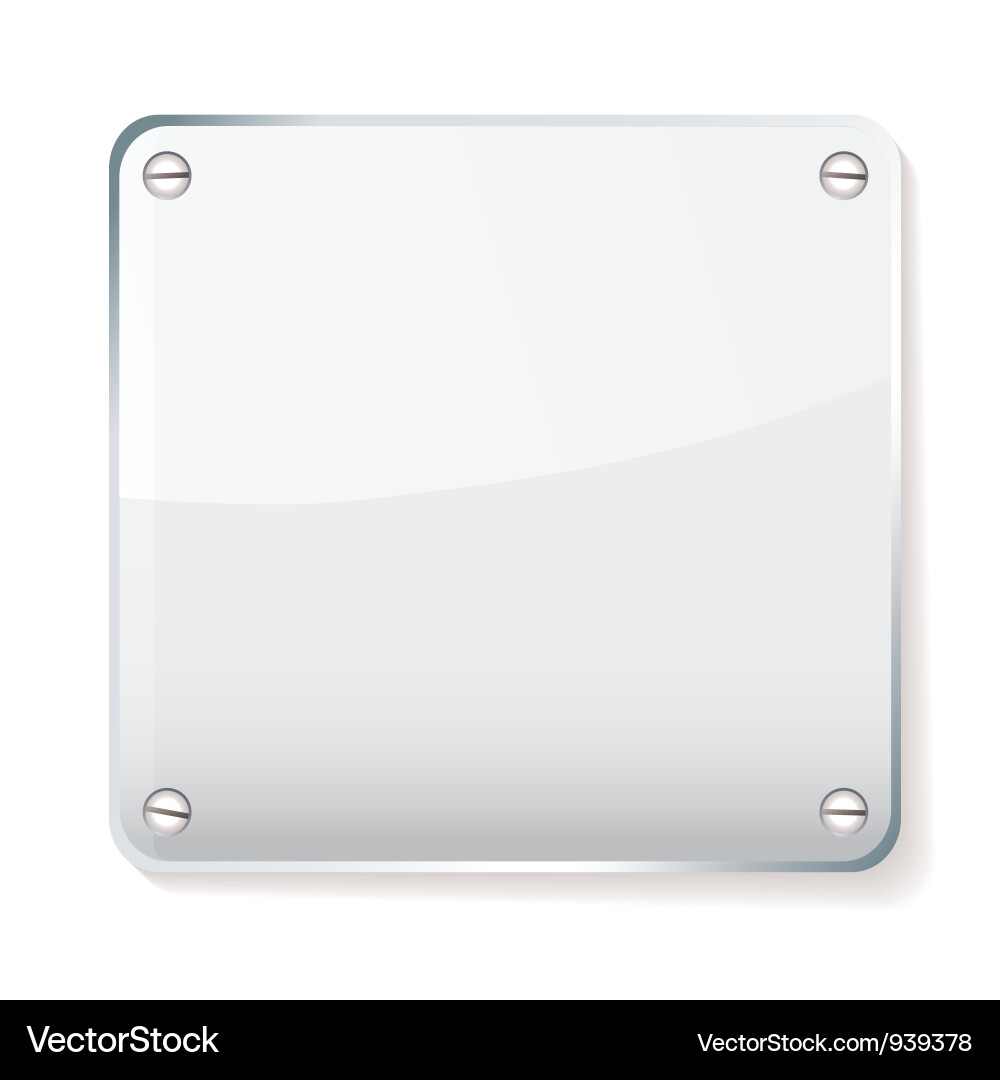 Glass company name plate Royalty Free Vector Image