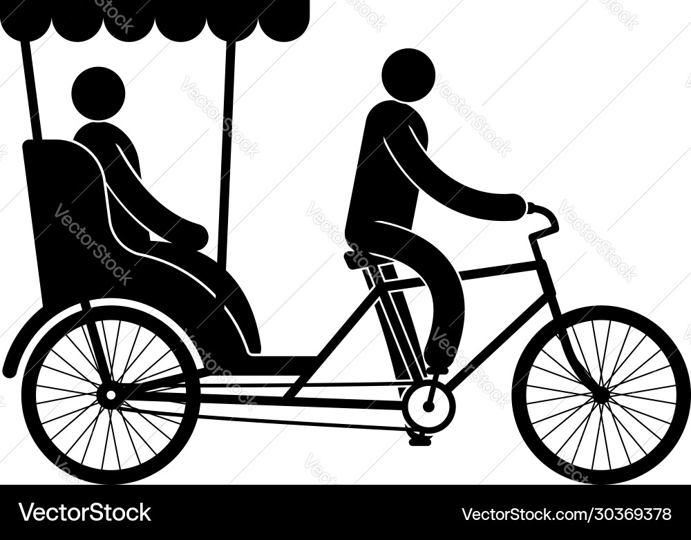 Pictograph a pedicab Royalty Free Vector Image