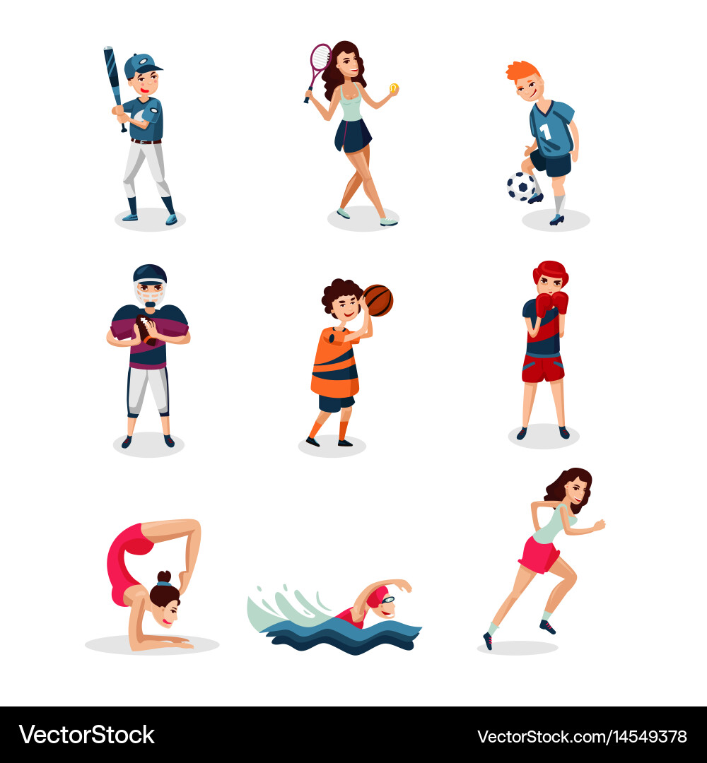 Professional athletes set Royalty Free Vector Image