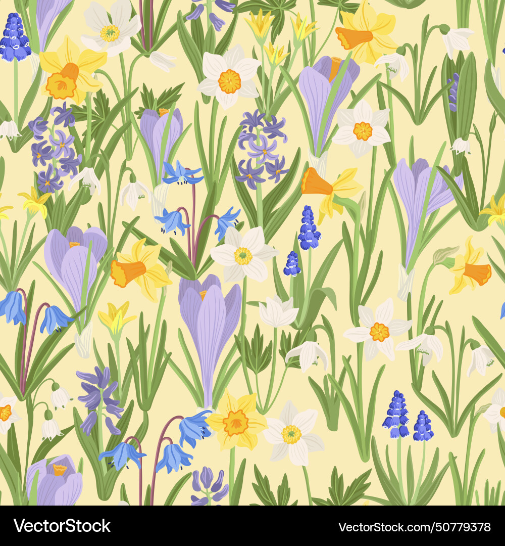 Seamless pattern with flowers Royalty Free Vector Image