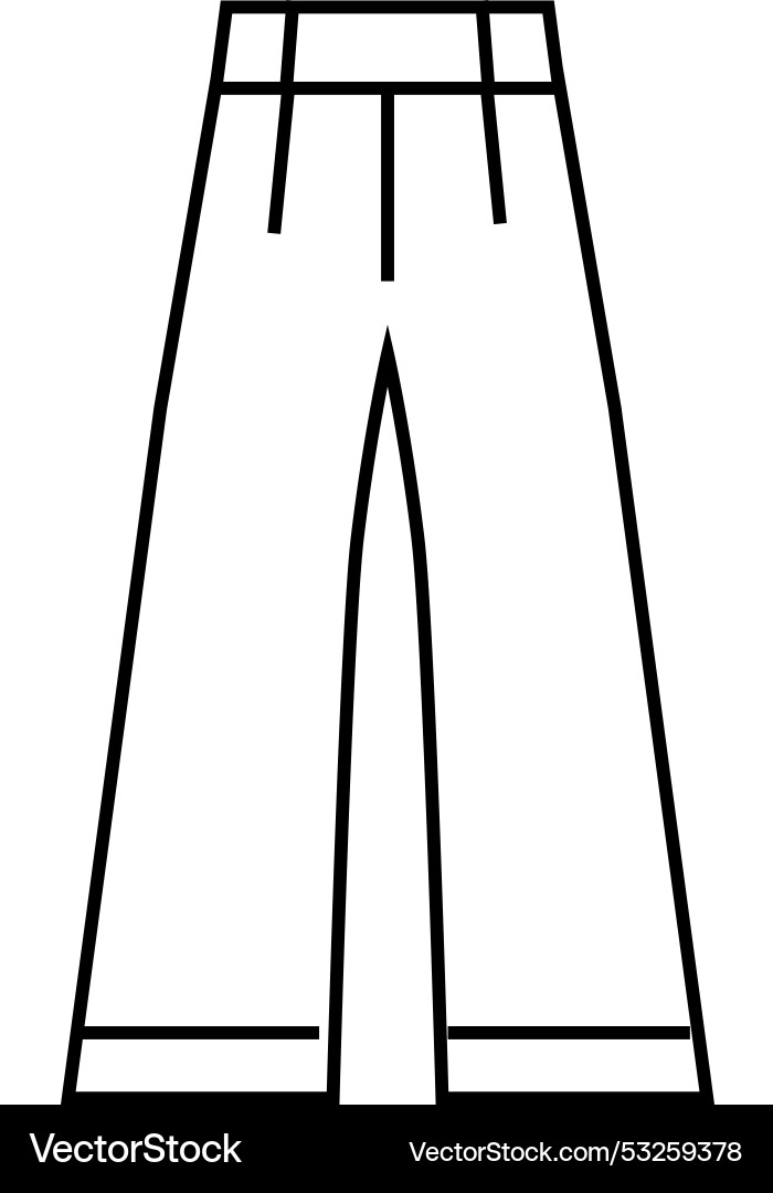 Straight leg pants apparel line icon Royalty Free Vector