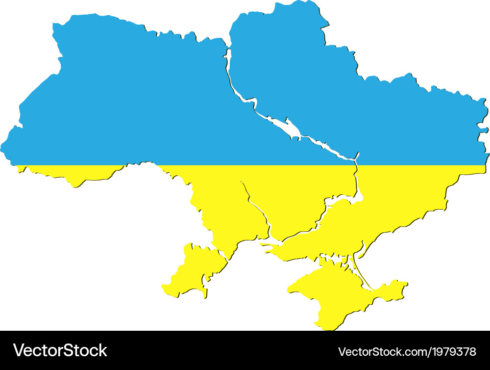 Ukraine Flag Map Royalty Free Vector Image - VectorStock