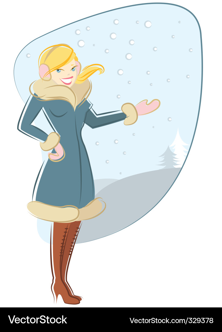 Winter girl Royalty Free Vector Image - VectorStock