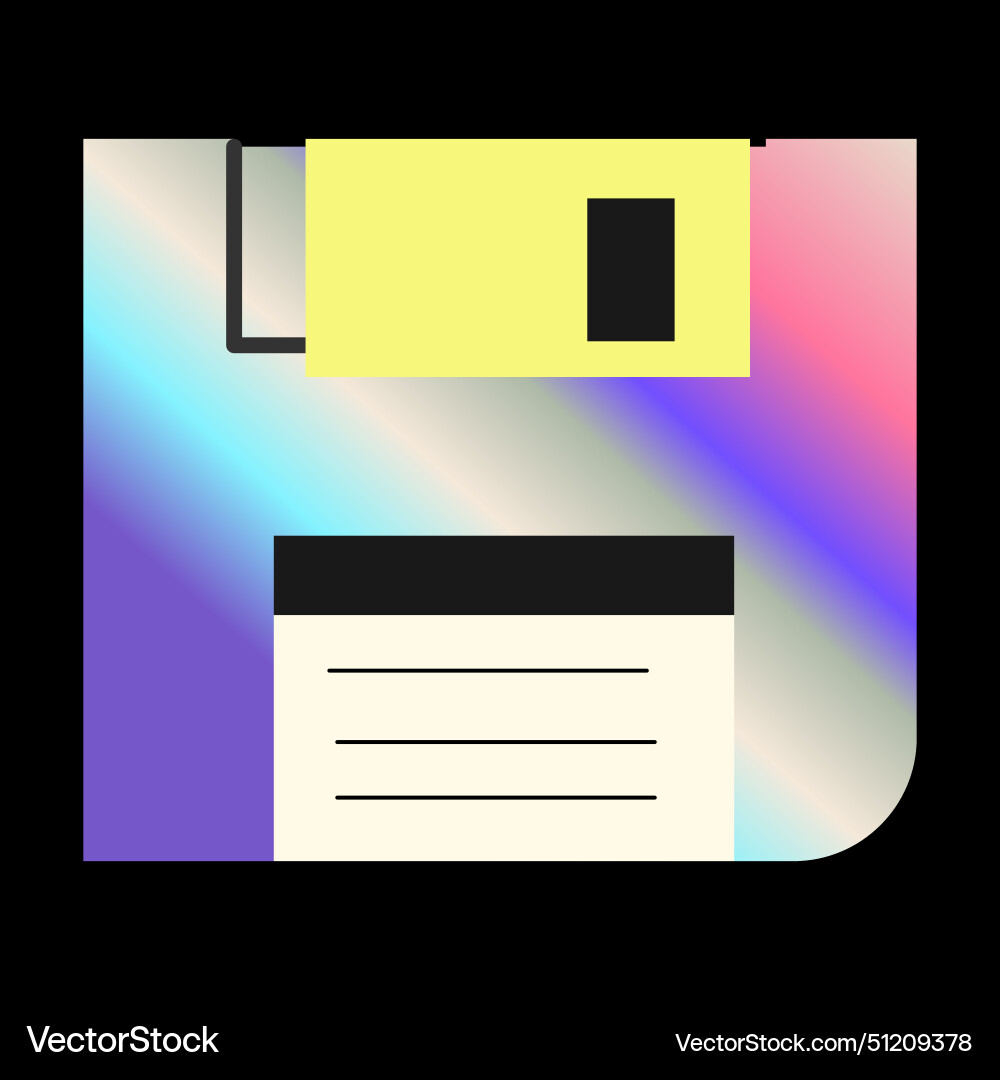 Y2k element sticker in hologram design Royalty Free Vector