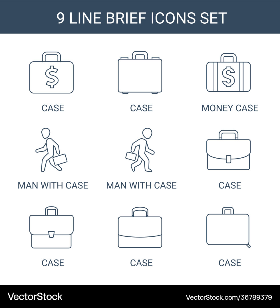 9 brief icons Royalty Free Vector Image - VectorStock