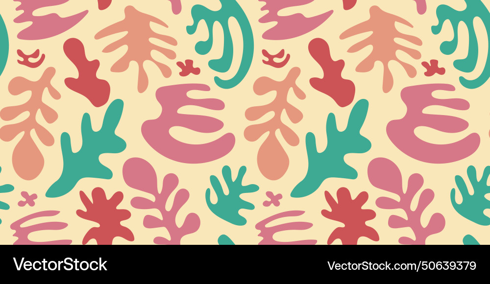 Abstract plant leaf art seamless pattern Vector Image