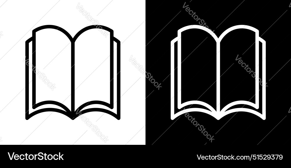 Book open icon set read story symbol Royalty Free Vector